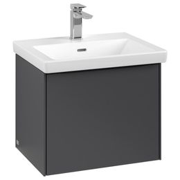 Villeroy & Boch Villeroy und Boch Subway 3.0 Waschtisch-Unterschrank C579L1VR 52,3x42,9x44,75cm, mit LED/Griff Volcano black, graphite