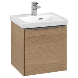 Villeroy & Boch Villeroy und Boch Subway 3.0 Waschtisch-Unterschrank C58100VJ 42,3x42,9x37,75cm, Schanier links/Griff Aluminium gl&auml;nzend, nordic oak