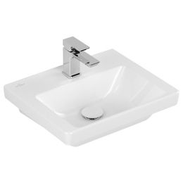 Villeroy & Boch Villeroy und Boch Subway 3.0 Handwaschbecken 4370FLR1 45x37cm, mit Hahnloch/ohne &Uuml;berlauf, wei&szlig; C-plus