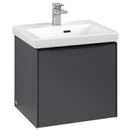Villeroy & Boch Villeroy und Boch Subway 3.0 Waschtisch-Unterschrank C580L1VR 47,3x42,9x40,75cm, mit LED/Griff Volcano black, graphite