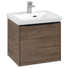 Villeroy & Boch Villeroy und Boch Subway 3.0 Waschtisch-Unterschrank C580L1VH 47,3x42,9x40,75cm, mit LED/Griff Volcano black, arizona oak