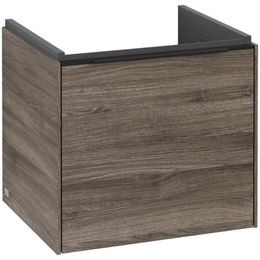 Villeroy & Boch Villeroy und Boch Subway 3.0 Waschtisch-Unterschrank C580L1RK 47,3x42,9x40,75cm, mit LED/Griff Volcano black, stone oak