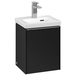 Villeroy & Boch Villeroy und Boch Subway 3.0 Waschtisch-Unterschrank C58400VL 35,1x42,9x30,9cm, Schanier rechts/Griff Aluminium gl&auml;nzend, volcano black
