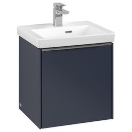 Villeroy & Boch Villeroy und Boch Subway 3.0 Waschtisch-Unterschrank C58100VQ 42,3x42,9x37,75cm, Schanier links/Griff Aluminium gl&auml;nzend, marine blue