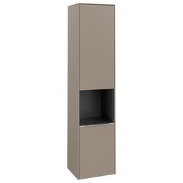 Villeroy & Boch Villeroy und Boch Subway 3.0 Hochschrank C58900VM 40x171x36,2cm, Schanier rechts/Griff Aluminium gl&auml;nzend, taupe
