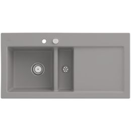 Villeroy & Boch Villeroy und Boch Subway 60 Einbausp&uuml;le 677002KD links, mit Ablaufgarnitur, Excenterbet&auml;tigung, 1000 x 510 mm, fossil CeramicPlus