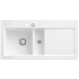 Villeroy & Boch Villeroy und Boch Subway 60 Einbausp&uuml;le 677002R1 links, mit Ablaufgarnitur, Excenterbet&auml;tigung, 1000 x 510 mm, wei&szlig; alpin CeramicPlus