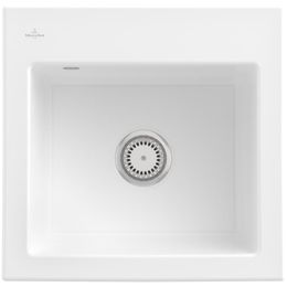 Villeroy & Boch Villeroy und Boch Subway 50 S Einbausp&uuml;le 331501KG mit Ablaufgarnitur, 525 x 510 mm, Handbet&auml;tigung, snow white CeramicPlus