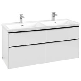 Villeroy & Boch Villeroy und Boch Subway 3.0 Waschtisch-Unterschrank C568L1VE 127,2x56,6x47,8cm, mit LED/Griff Volcano black, brilliant white