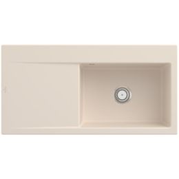Villeroy & Boch Villeroy und Boch Subway Style 60 Einbausp&uuml;le 336101FU Becken rechts, Ablaufgarnitur mit Handbet&auml;tigung, 1000 x 510 mm, Ivory