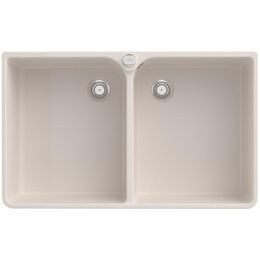 Villeroy & Boch Villeroy und Boch Sp&uuml;lstein Doppelbecken 639002KR Ablaufgarnitur mit Exzenterbet&auml;tigung, Crema