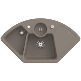 Villeroy & Boch Villeroy und Boch Solo Eck Ecksp&uuml;le 670802TR Ablaufgarnitur, Exzenterbet&auml;tigung, Resteschale, Timber