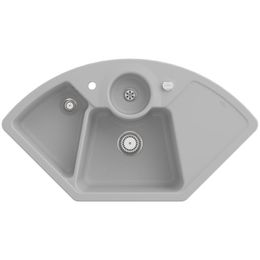 Villeroy & Boch Villeroy und Boch Solo Eck Ecksp&uuml;le 670802SM Ablaufgarnitur, Exzenterbet&auml;tigung, Resteschale, Steam