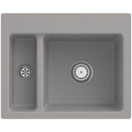 Villeroy & Boch Villeroy und Boch Subway Fl&auml;chenb&uuml;ndige Sp&uuml;le 67801FKD mit Ablaufgarnitur und Handbet&auml;tigung, Fossil