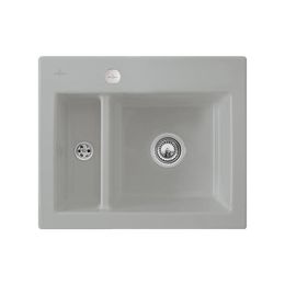 Villeroy & Boch Villeroy und Boch Subway Fl&auml;chenb&uuml;ndige Sp&uuml;le 67802FKD mit Ablaufgarnitur und Exzenterbet&auml;tigung, Fossil
