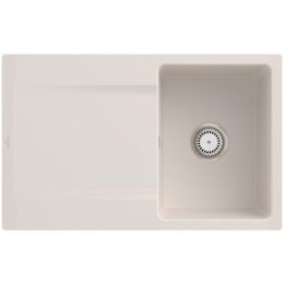 Villeroy & Boch Villeroy und Boch Fl&auml;chenb&uuml;ndige Sp&uuml;le 33341FKR mit Ablaufgarnitur und Handbet&auml;tigung, Crema