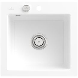 Villeroy & Boch Villeroy und Boch Subway Fl&auml;chenb&uuml;ndige Sp&uuml;le 33152FKG mit Ablaufgarnitur und Exzenterbet&auml;tigung, Snow White