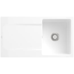 Villeroy & Boch Villeroy und Boch Fl&auml;chenb&uuml;ndige Sp&uuml;le 33351FR1 mit Ablaufgarnitur und Handbet&auml;tigung, wei&szlig;