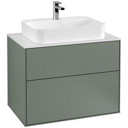 Villeroy & Boch Villeroy und Boch Finion Waschtischunterschrank G34100GM 80x60,3cm, Emotion, Abdeckplatte white matt, Olive Matt Lacquer