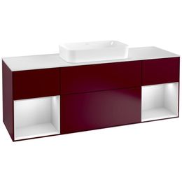 Villeroy & Boch Villeroy und Boch Finion Waschtischunterschrank G331MTHB 160cm, Abdeckplatte white matt, Emotion, Regale White matt lacquer, Peony Matt