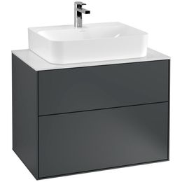 Villeroy & Boch Villeroy und Boch Finion Waschtischunterschrank F09100HG 80x60,3x50,1cm, Abdeckplatte white matt, Midnight Blue Matt Lacquer