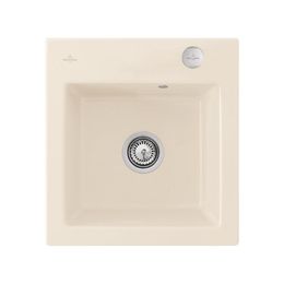 Villeroy & Boch Villeroy und Boch Subway Fl&auml;chenb&uuml;ndige Sp&uuml;le 67812FKR mit Ablaufgarnitur und Exzenterbet&auml;tigung, Crema