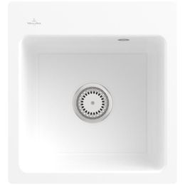 Villeroy & Boch Villeroy und Boch Subway Fl&auml;chenb&uuml;ndige Sp&uuml;le 67811FR1 mit Ablaufgarnitur und Handbet&auml;tigung, wei&szlig;