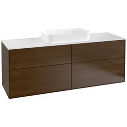Villeroy & Boch Villeroy und Boch Finion Waschtischunterschrank G32100GN 160x60,3cm, Emotion, Abdeckplatte white matt, Walnut veneer
