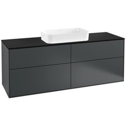 Villeroy & Boch Villeroy und Boch Finion Waschtischunterschrank G32200HG 160x60,3cm, Emotion, Abdeckplatte black matt, Midnight Blue Matt Lacquer