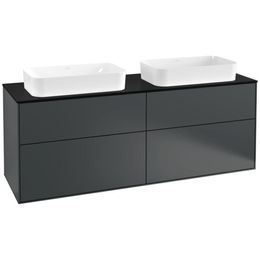 Villeroy & Boch Villeroy und Boch Finion Waschtischunterschrank G31200HG 160x60,3cm, Emotion, Abdeckplatte black matt, Midnight Blue Matt Lacquer