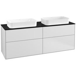 Villeroy & Boch Villeroy und Boch Finion Waschtischunterschrank F31200MT 160x60,3cm, Abdeckplatte black matt, White matt lacquer