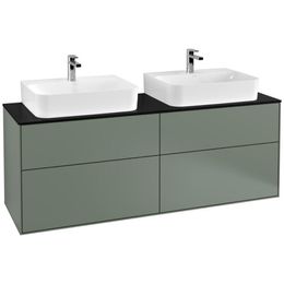 Villeroy & Boch Villeroy und Boch Finion Waschtischunterschrank G18200GM 160x60,3cm, Emotion, Abdeckplatte black matt, Olive Matt Lacquer