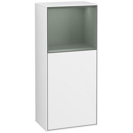 Villeroy & Boch Villeroy und Boch Finion Seitenschrank G500GMGF 41,8x93,6cm, links, Emotion, Regal oben Olive Matt, Glossy white lacquer