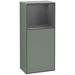 Villeroy & Boch Villeroy und Boch Finion Seitenschrank G500GKGM 41,8x93,6cm, links, Emotion, Regal oben Anthracite Matt, Olive Matt Lacquer