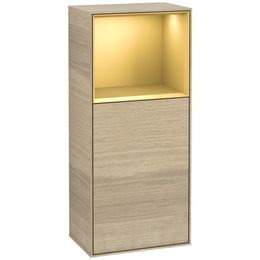 Villeroy & Boch Villeroy und Boch Finion Seitenschrank G500HFPC 41,8x93,6cm, links, Emotion, Regal oben Gold Matt, Oak Veneer