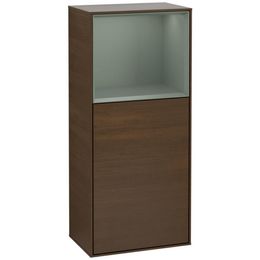 Villeroy & Boch Villeroy und Boch Finion Seitenschrank G500GMGN 41,8x93,6cm, links, Emotion, Regal oben Olive Matt, Walnut veneer