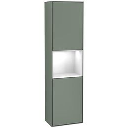 Villeroy & Boch Villeroy und Boch Finion Hochschrank F460GFGM 41,8x151,6x27cm, links, Regal Glossy White Lacquer, Olive Matt Lacquer