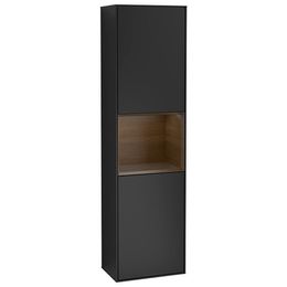 Villeroy & Boch Villeroy und Boch Finion Hochschrank F470GNPD 41,8x151,6x27cm, rechts, Regal Walnut veneer, Black matt lacquer