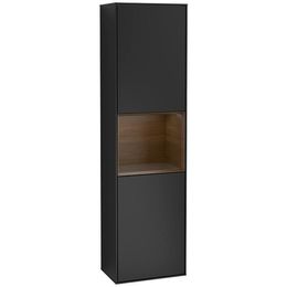 Villeroy & Boch Villeroy und Boch Finion Hochschrank F460GNPD 41,8x151,6x27cm, links, Regal Walnut veneer, Black matt lacquer