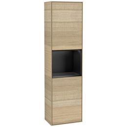 Villeroy & Boch Villeroy und Boch Finion Hochschrank F460PDPC 41,8x151,6x27cm, links, Regal Black Matt Lacquer, Oak Veneer