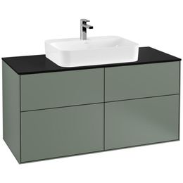 Villeroy & Boch Villeroy und Boch Finion Waschtischunterschrank F38200GM 120x60,3cm, Abdeckplatte black matt, Olive Matt Lacquer