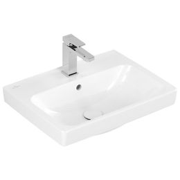Villeroy & Boch Villeroy und Boch Architectura Waschtisch 4A87MGT2 55x42cm, geschliffen, 1 Hahnloch, mit &Uuml;berlauf, wei&szlig; AntiBac C-plus