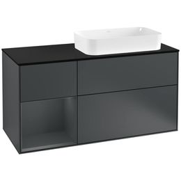 Villeroy & Boch Villeroy und Boch Finion Waschtischunterschrank G272HGHG 120cm, Abdeckplatte black matt, Emotion, Regal links Midnight Blue Matt Lacquer, Midnight Blue Matt Lacquer