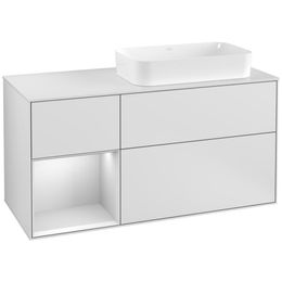 Villeroy & Boch Villeroy und Boch Finion Waschtischunterschrank G271MTMT 120cm, Abdeckplatte white matt, Emotion, Regal links White matt lacquer, White matt lacquer