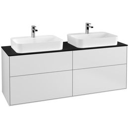 Villeroy & Boch Villeroy und Boch Finion Waschtischunterschrank G43200MT 160x60,3cm, Emotion, Abdeckplatte black matt, White matt lacquer