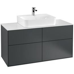 Villeroy & Boch Villeroy und Boch Finion Waschtischunterschrank F13100HG 120x60,3cm, Abdeckplatte white matt, Midnight Blue Matt Lacquer