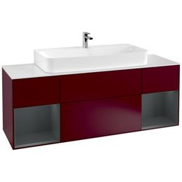 Villeroy & Boch Villeroy und Boch Finion Waschtischunterschrank G211HGHB 160cm, Abdeckplatte white matt, Emotion, Regale Midnight matt lacquer, Peony Matt