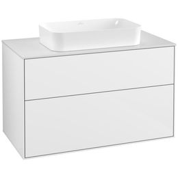 Villeroy & Boch Villeroy und Boch Finion Waschtischunterschrank G23100GF 100x60,3cm, Emotion, Abdeckplatte white matt, Glossy white lacquer