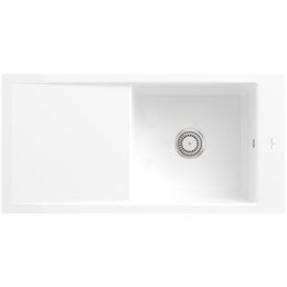 Villeroy & Boch Villeroy und Boch Timeline 60 Flat Fl&auml;chenb&uuml;ndige Sp&uuml;le 67901FR1 mit Ablaufgarnitur und Handbet&auml;tigung, wei&szlig;