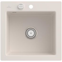 Villeroy & Boch Villeroy und Boch Subway Fl&auml;chenb&uuml;ndige Sp&uuml;le 33152FKR mit Ablaufgarnitur und Exzenterbet&auml;tigung, Crema